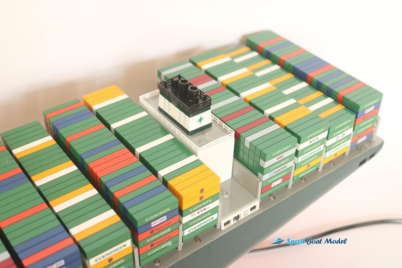 Ever Given Boat Model With Light, 39.3" Wooden Container Ship - Etsy