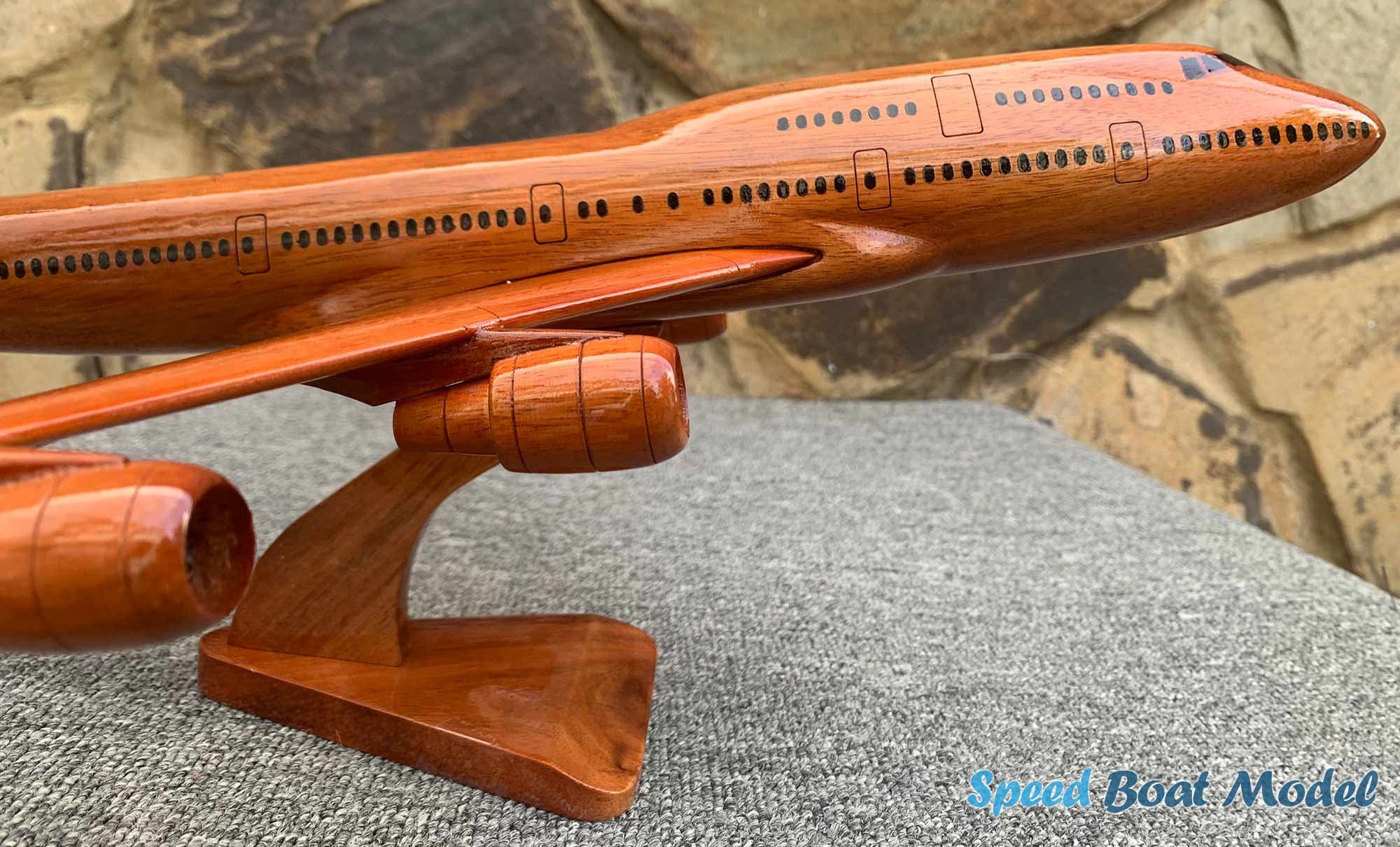 Boeing 747 Wooden Airplane Model 17.7" - Wooden Airplane Toy - Model ...