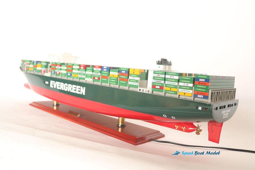 Ever Given Boat Model With Light, 39.3" Wooden Container Ship - Etsy