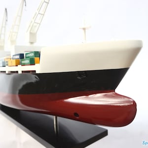 Handcrafted Cargo Ship Model 39" - Commercial Container Ship With ...
