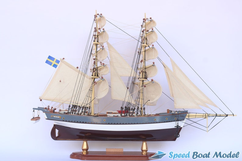 Tre Kronor Af Stockholm Tall Ship Model: 28.7" Red Sailing Boat - Etsy