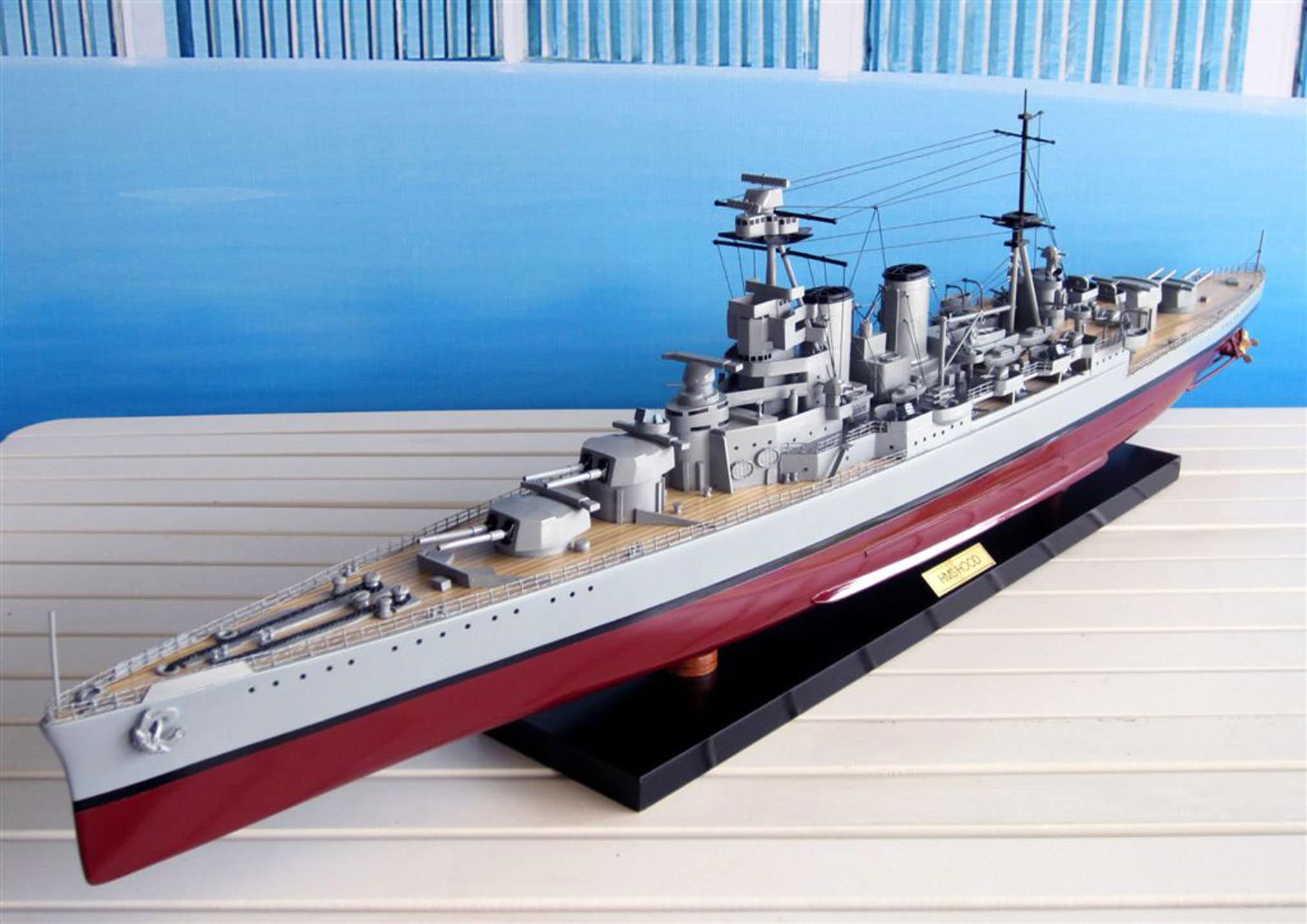 Hms Hood Warship Battle Model 39.3 Hms Hood Battleship Model Home Decoration Boat Model Gift Etsy