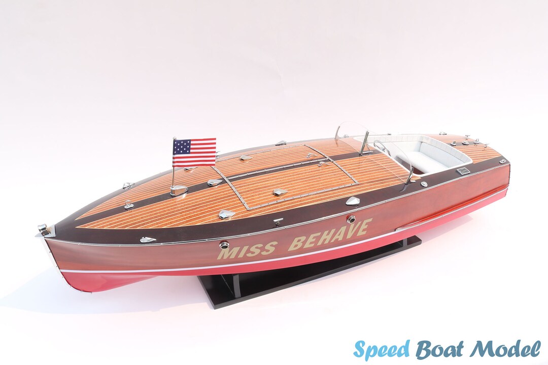 Miss Behave Riva Speed Boat Model: 31.4" Holiday Decor - Etsy