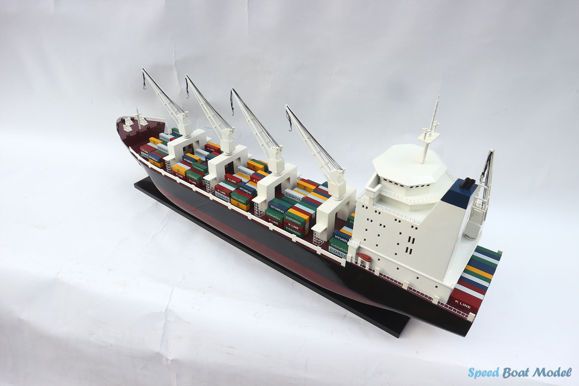 Handcrafted Cargo Ship Model 39" - Commercial Container Ship With ...