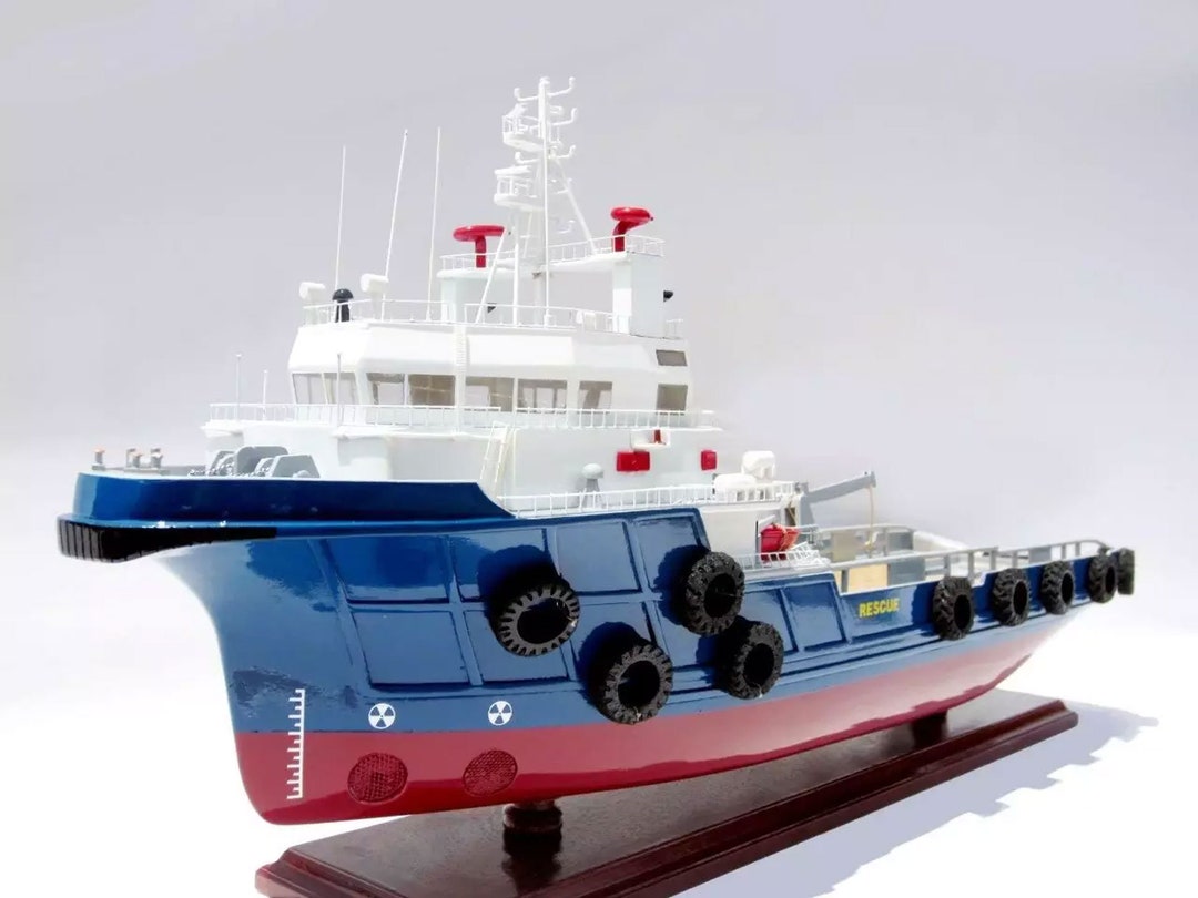 Handcrafted Offshore Support Vessel Model: Wooden Fishing Boat (27.5 ...