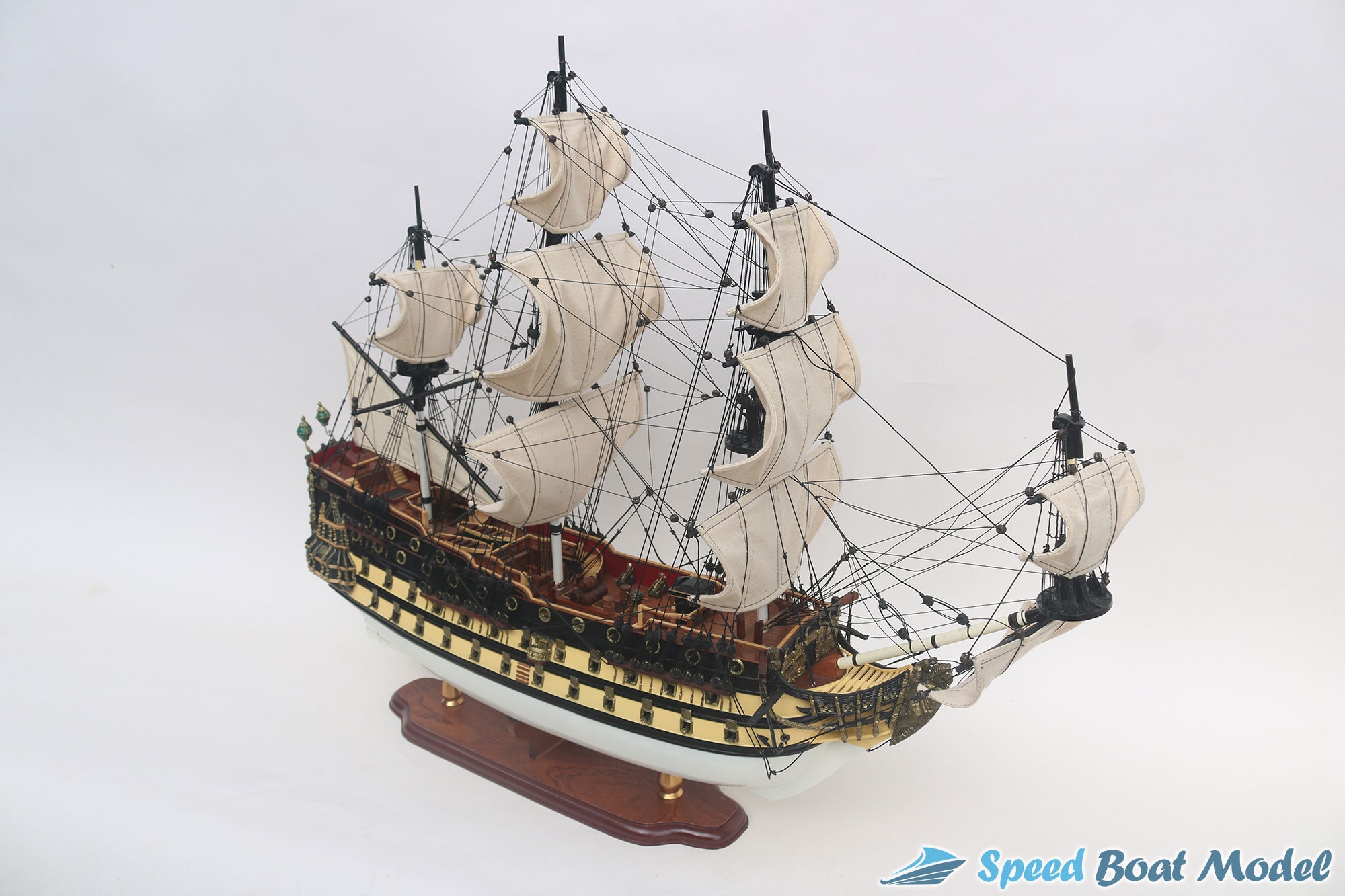Hms Prince Painted Tall Ship Model 37" - Warship Replica - Etsy