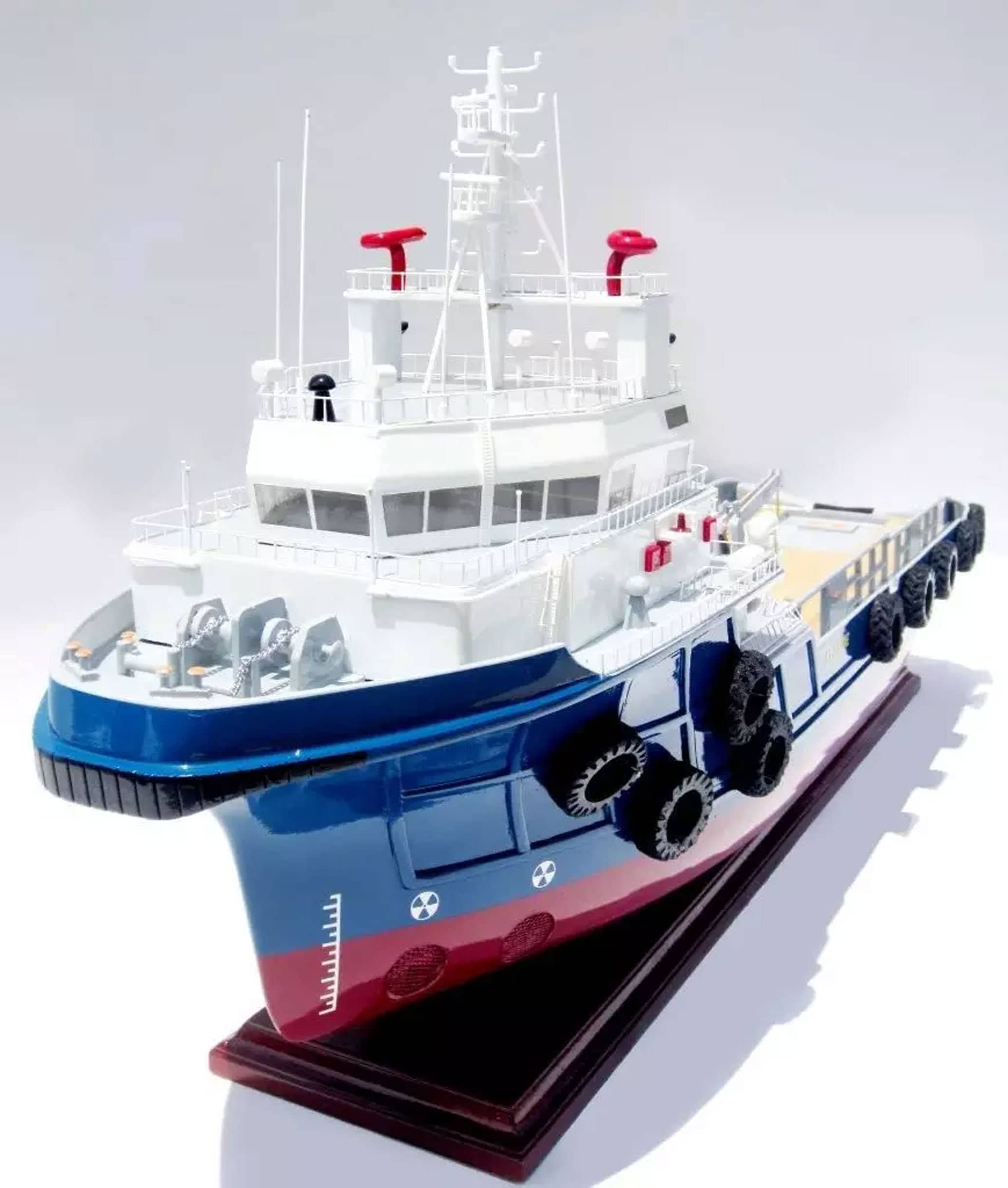 Handcrafted Offshore Support Vessel Model: Wooden Fishing Boat (27.5 ...