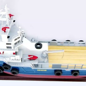 Handcrafted Offshore Support Vessel Model: Wooden Fishing Boat (27.5 ...