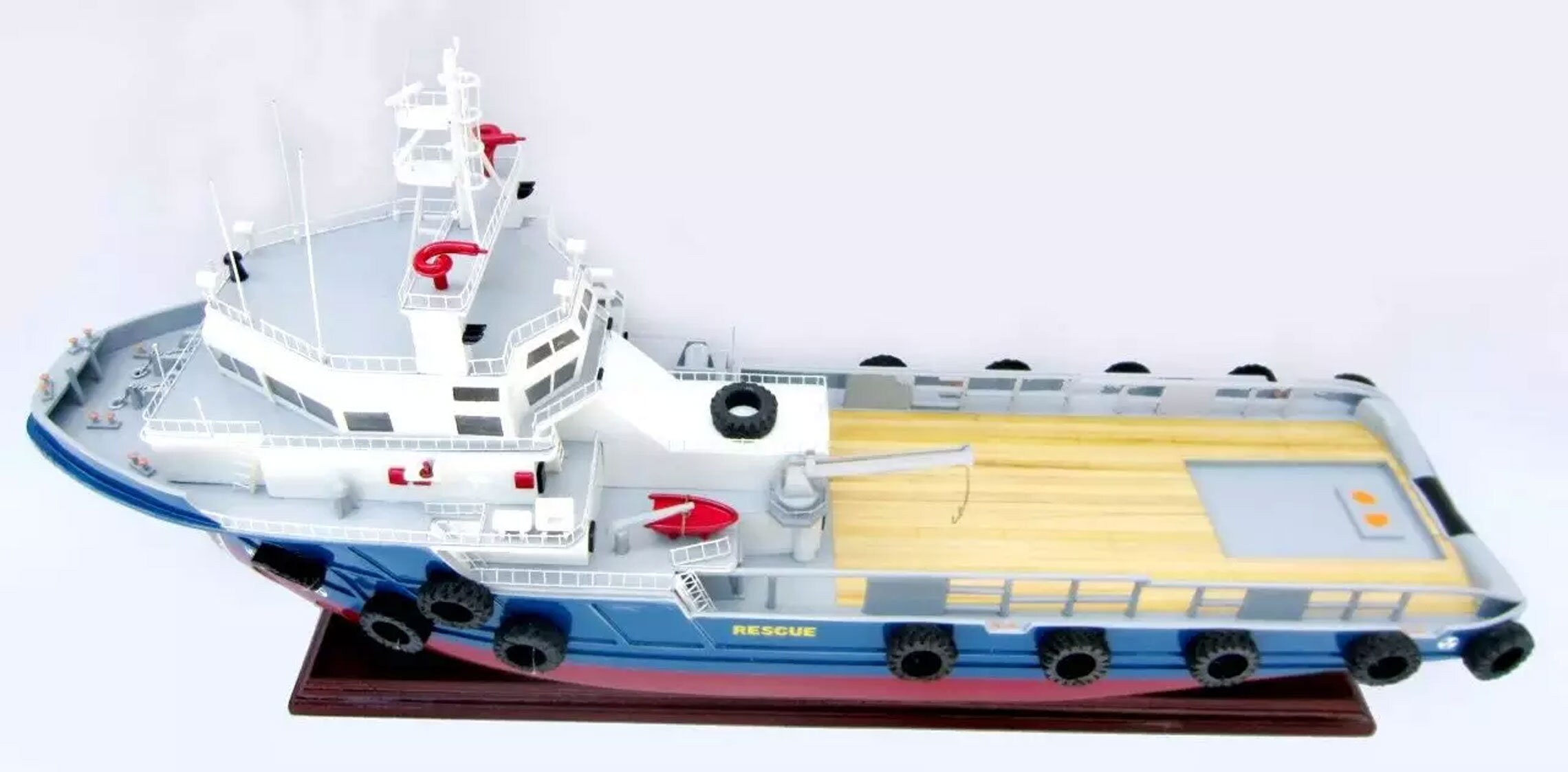 Handcrafted Offshore Support Vessel Model: Wooden Fishing Boat (27.5 ...