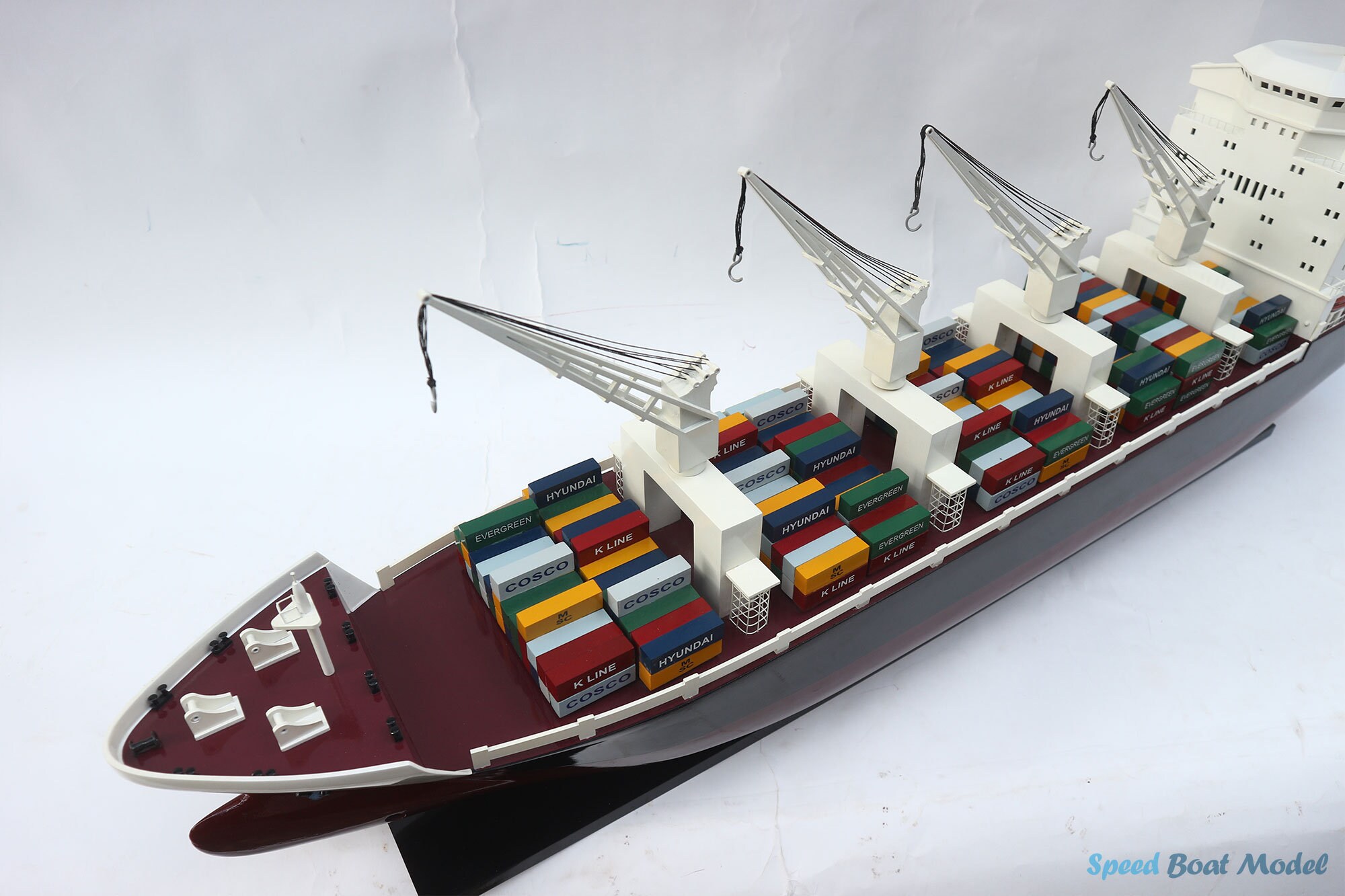 Handcrafted Cargo Ship Model 39" - Commercial Container Ship With ...