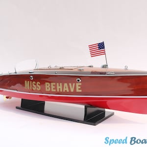 Miss Behave Riva Speed Boat Model: 31.4" Holiday Decor - Etsy