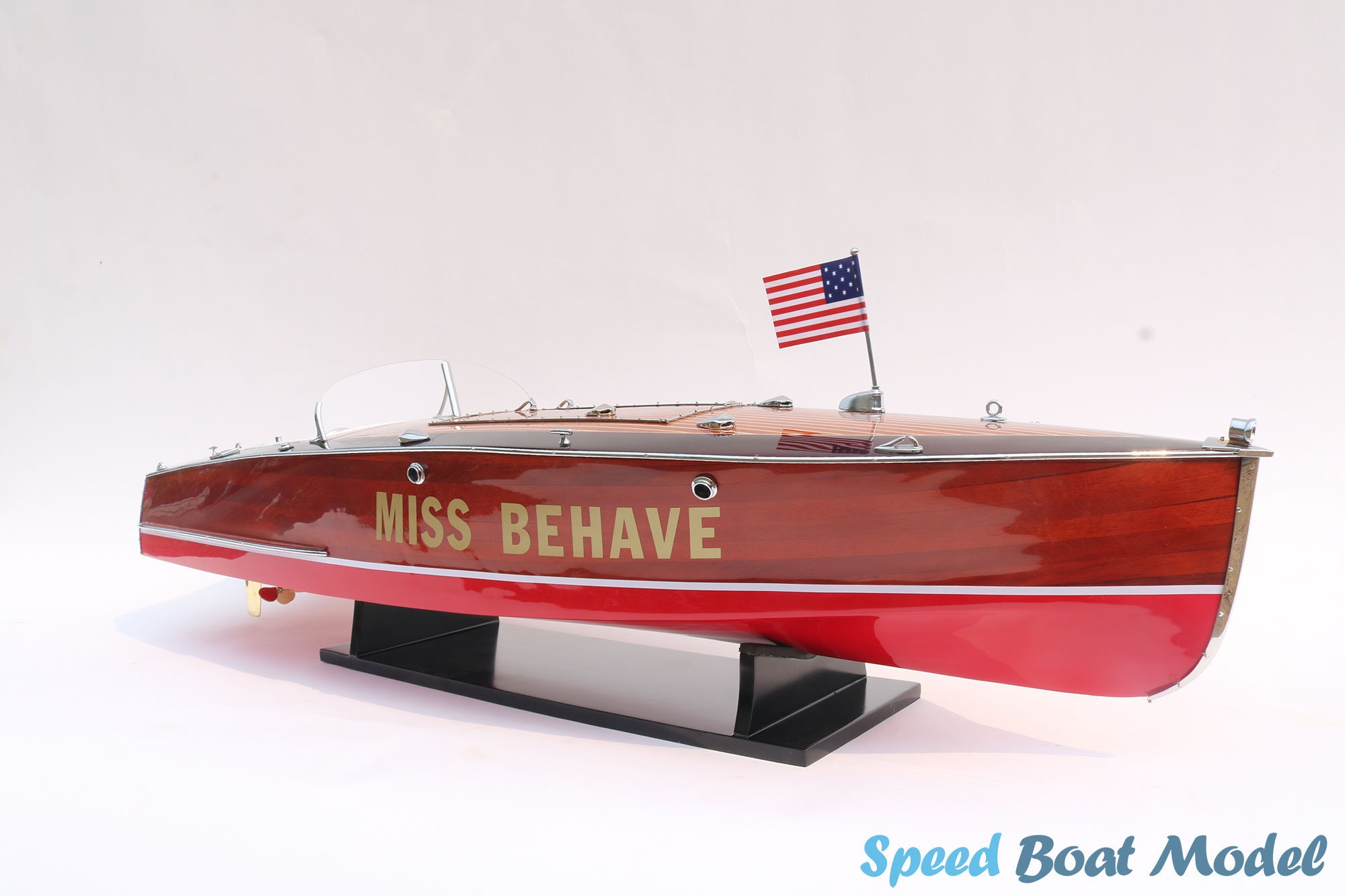 Miss Behave Riva Speed Boat Model: 31.4" Holiday Decor - Etsy