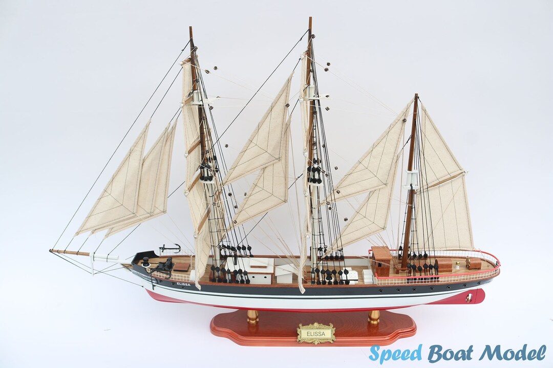 Elissa Tall Ship Model: 35.8" Wooden Boat Decor - Etsy UK