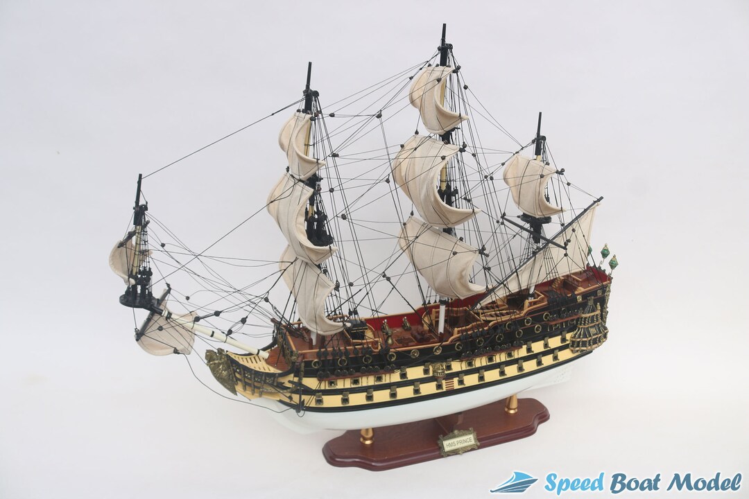 Hms Prince Painted Tall Ship Model 37″ - Hms Prince Warships Model ...