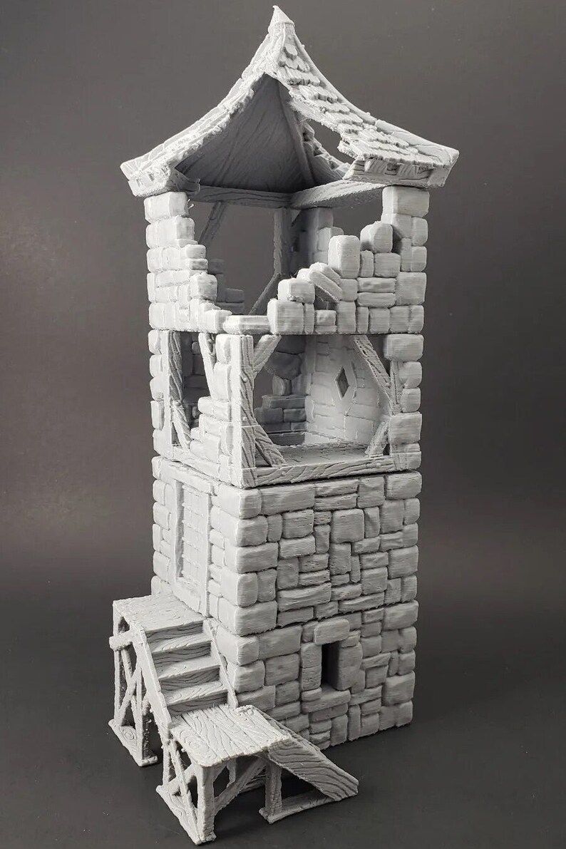 City of Tarok 28mm Ruined Watchtower for D&D, Age of Sigmar, Warcry ...