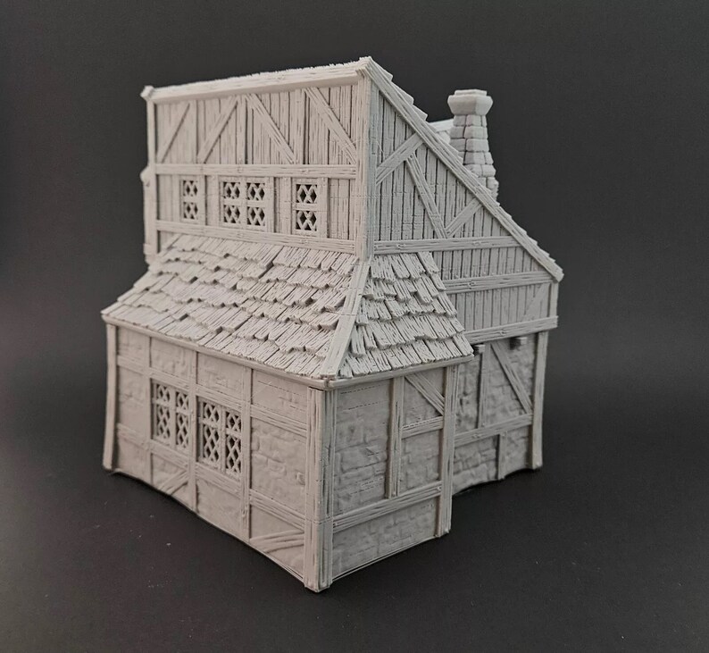 Leichheim 32mm Scale Civilian House 1 for D&D Aos RPG Mordheim Terrain ...