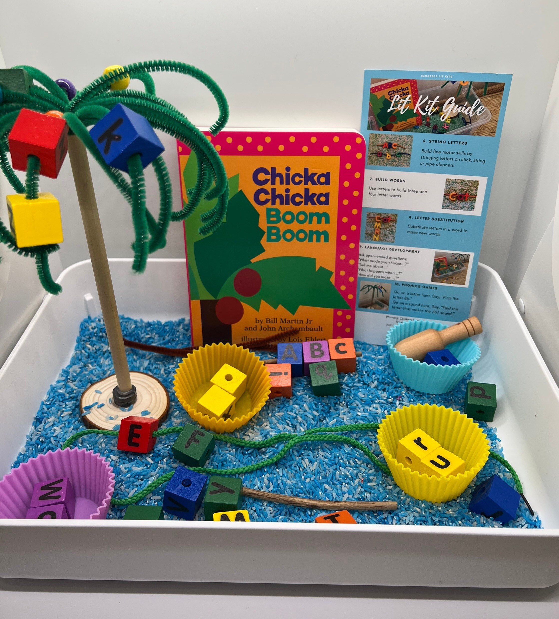 ABC Sensory Bin Play Kit Chicka Chicka Boom Boom Birthday - Etsy