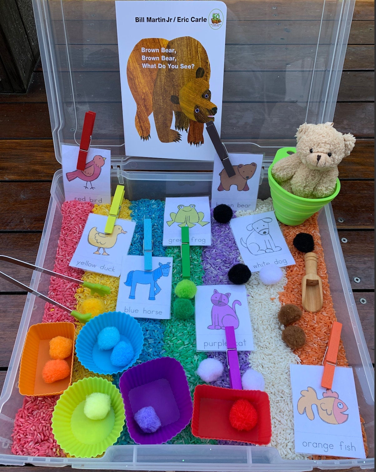 Brown Bear Sensory Kit ABC Sensory Bin Play Kit Birthday - Etsy