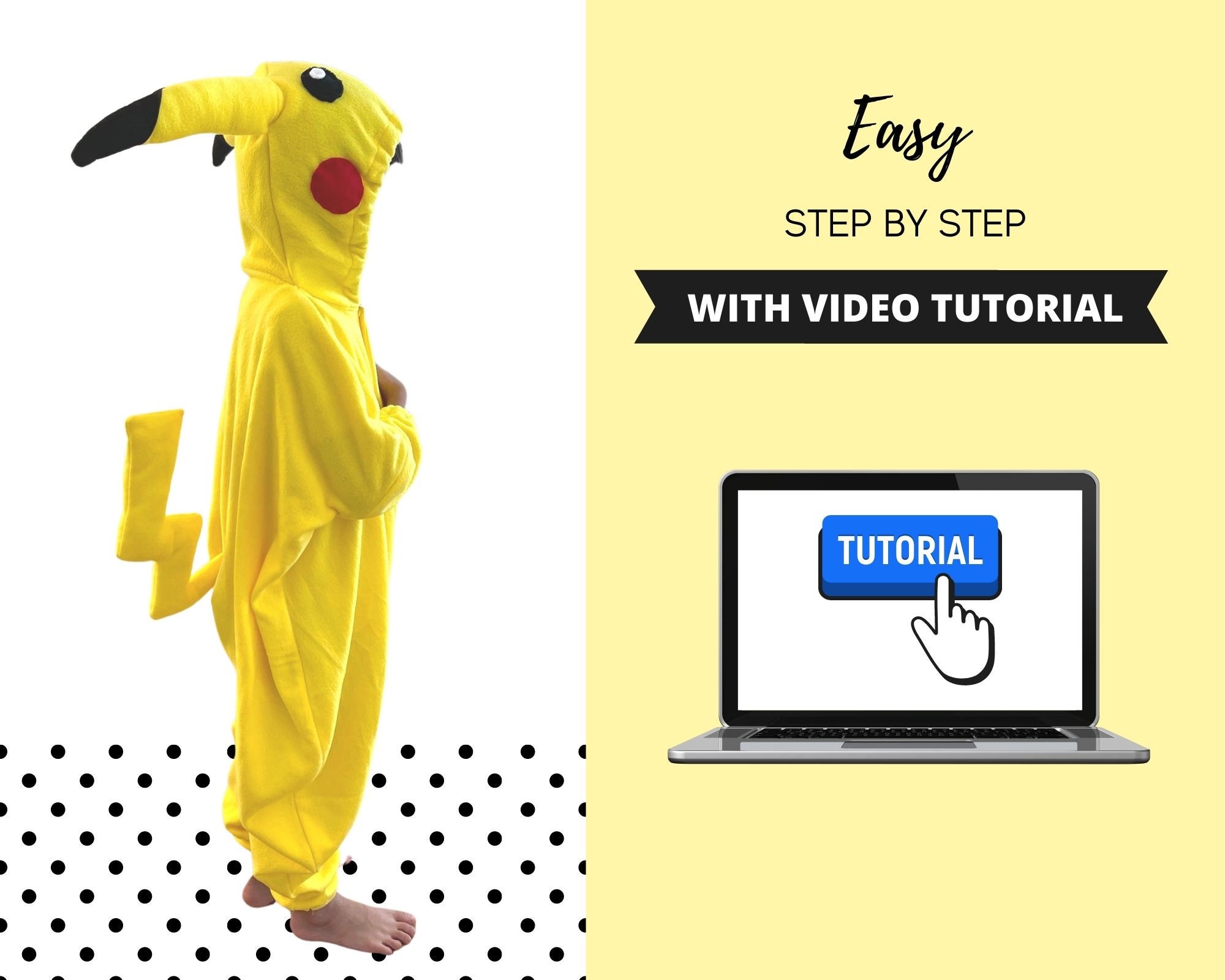 Pikachu Costume for Kid /DIY Halloween Costume for Kids / Age 9-10year ...