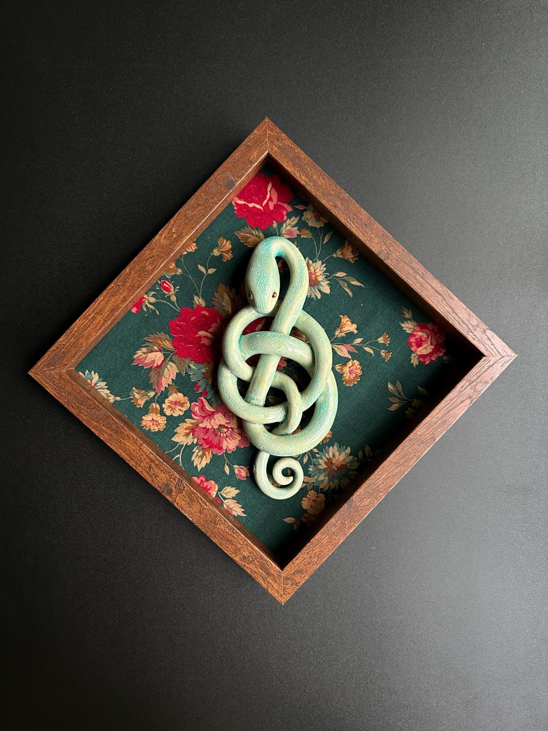 Ceramic Art Figure /"entangled" Snake- Green /wall Hang - Etsy