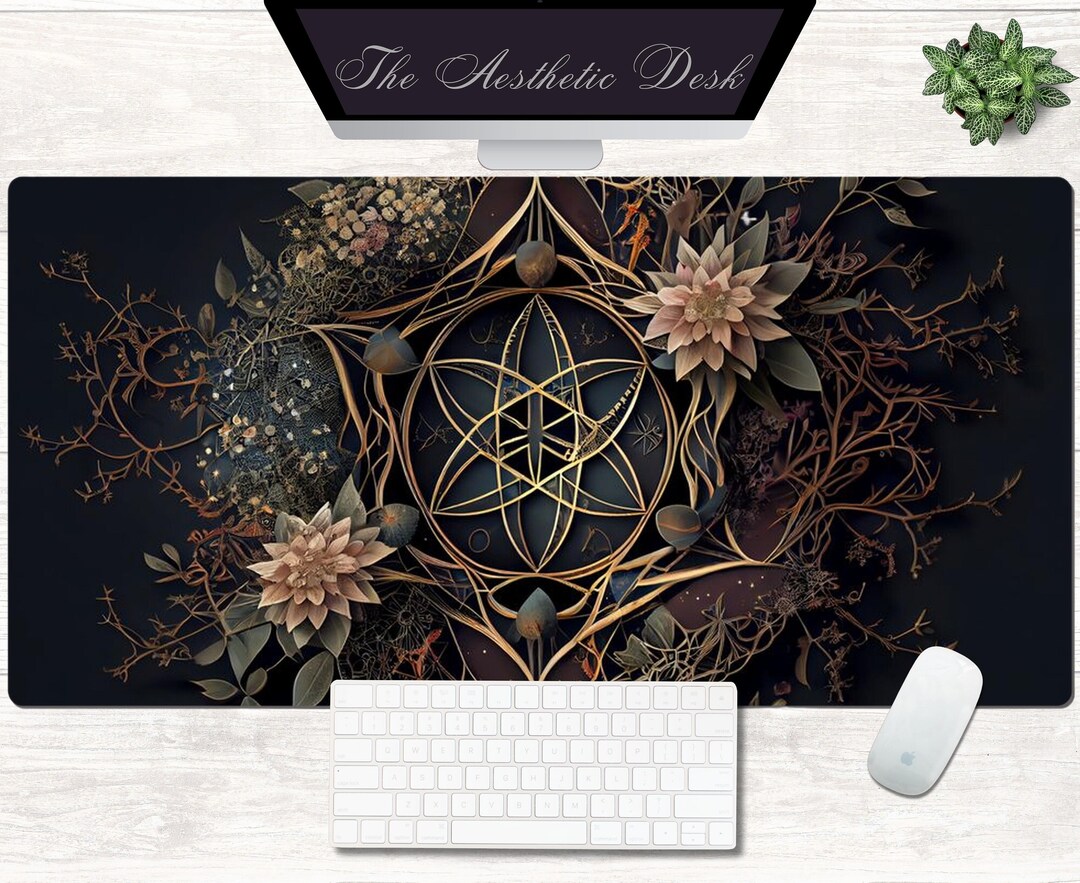 Witchy Desk Mat Dark Academia Green Witch Altar Mat Dark - Etsy