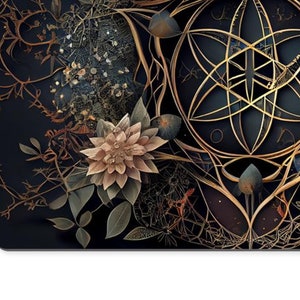 Witchy Desk Mat Dark Academia Green Witch Altar Mat Dark - Etsy