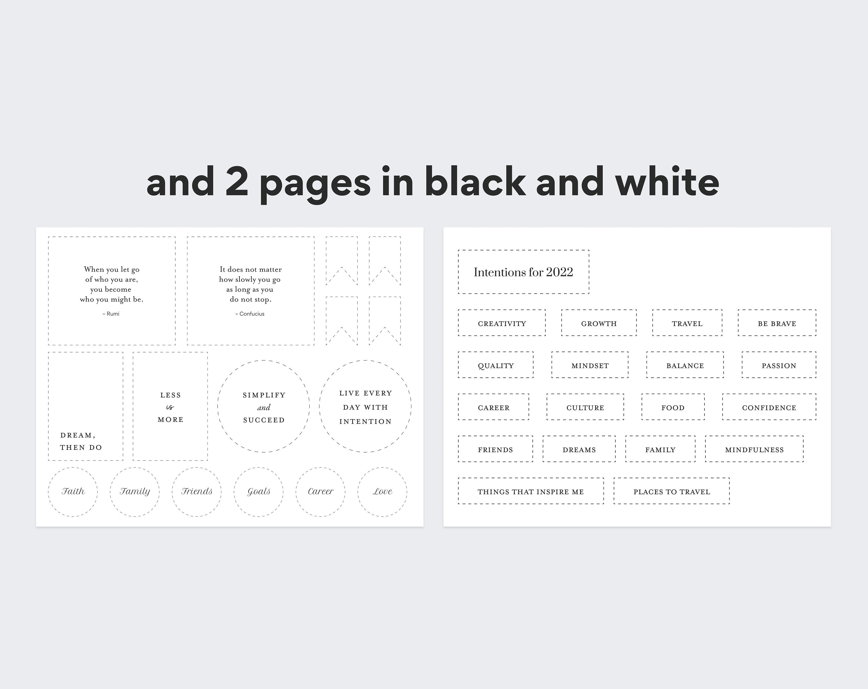 Printable Vision Board & Manifestation Kit, Inspirational Quotes, 2022 ...