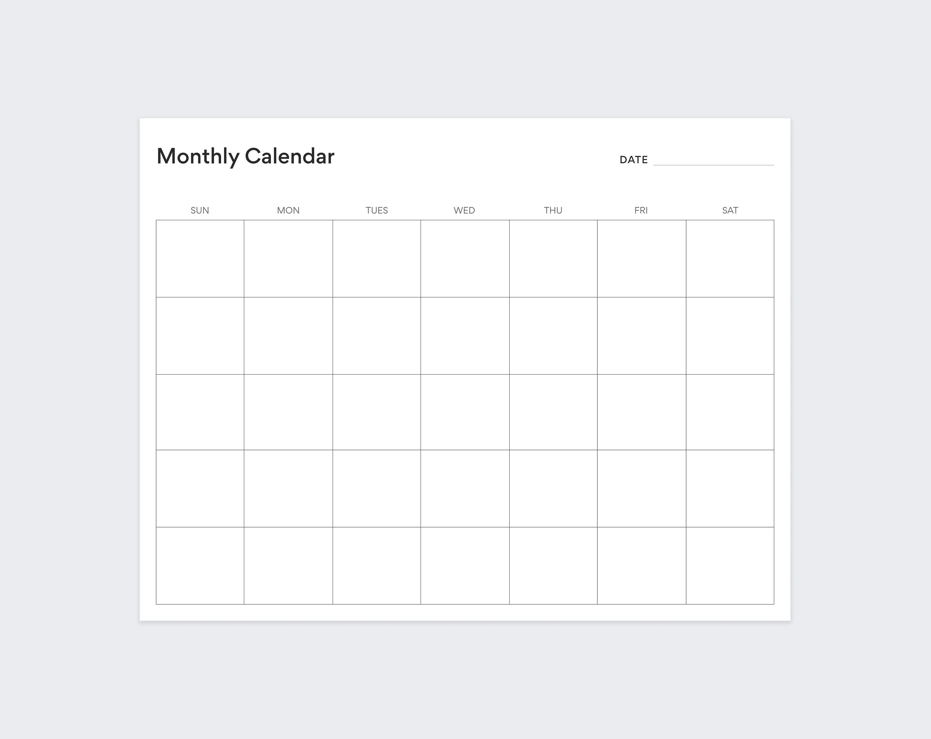 Monthly Planner Template: PDF Printable - DIGITAL DOWNLOAD - Etsy