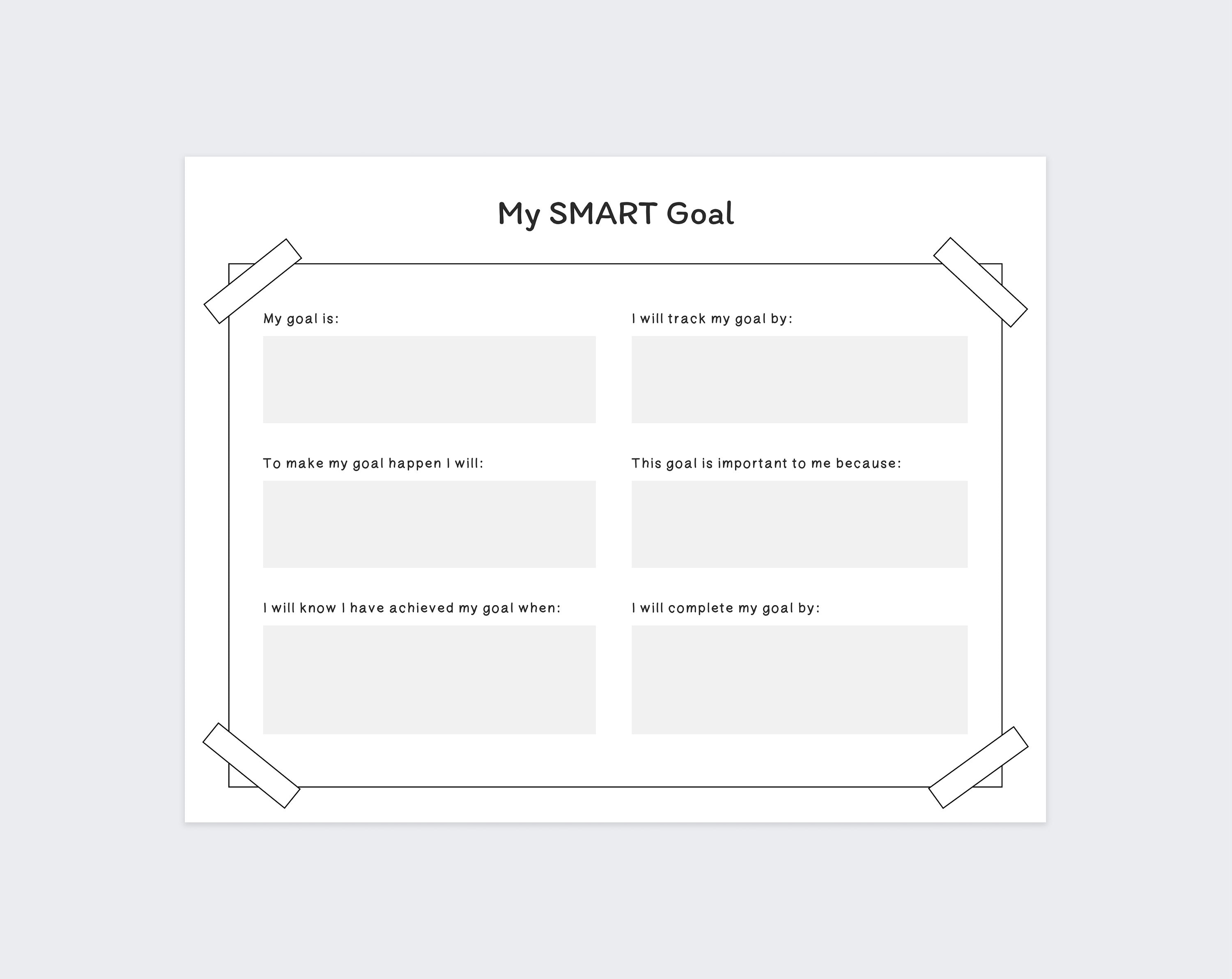 Youth S.M.A.R.T Goals Planner - Goal Setting Worksheet - Printable Goal ...