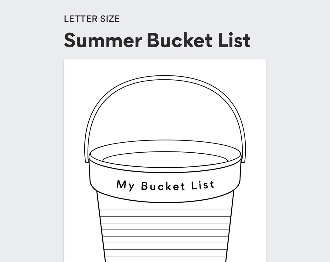 Summer Bucket List Printable - Family - Etsy