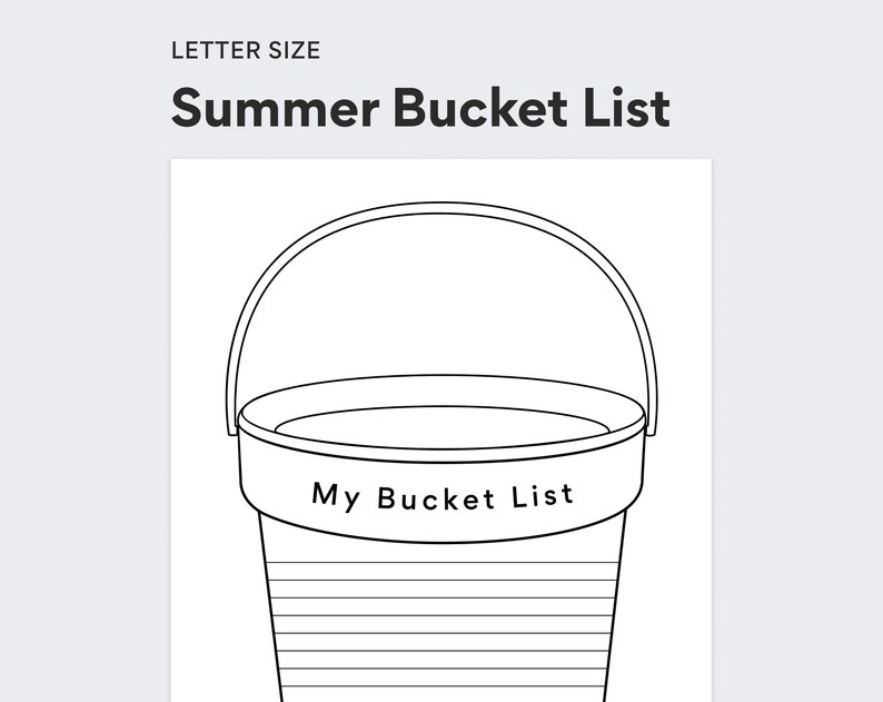Summer Bucket List Printable - Family - Etsy