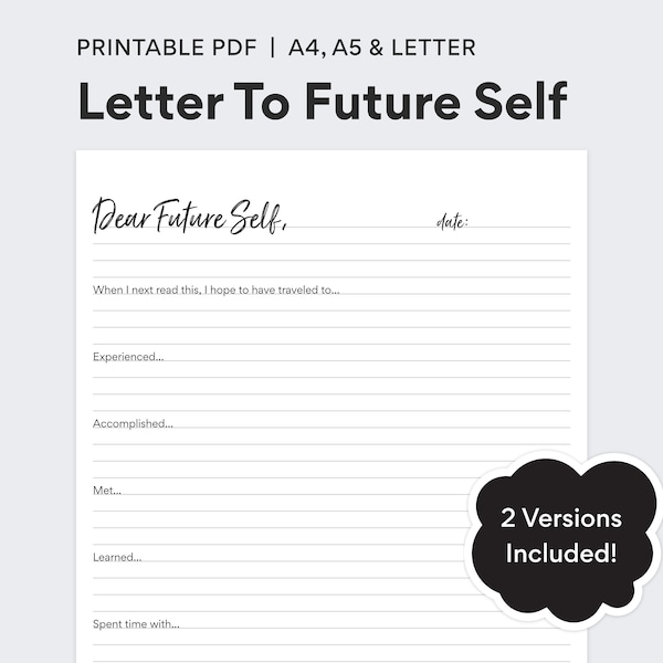 Dear Future Self Printable - Etsy