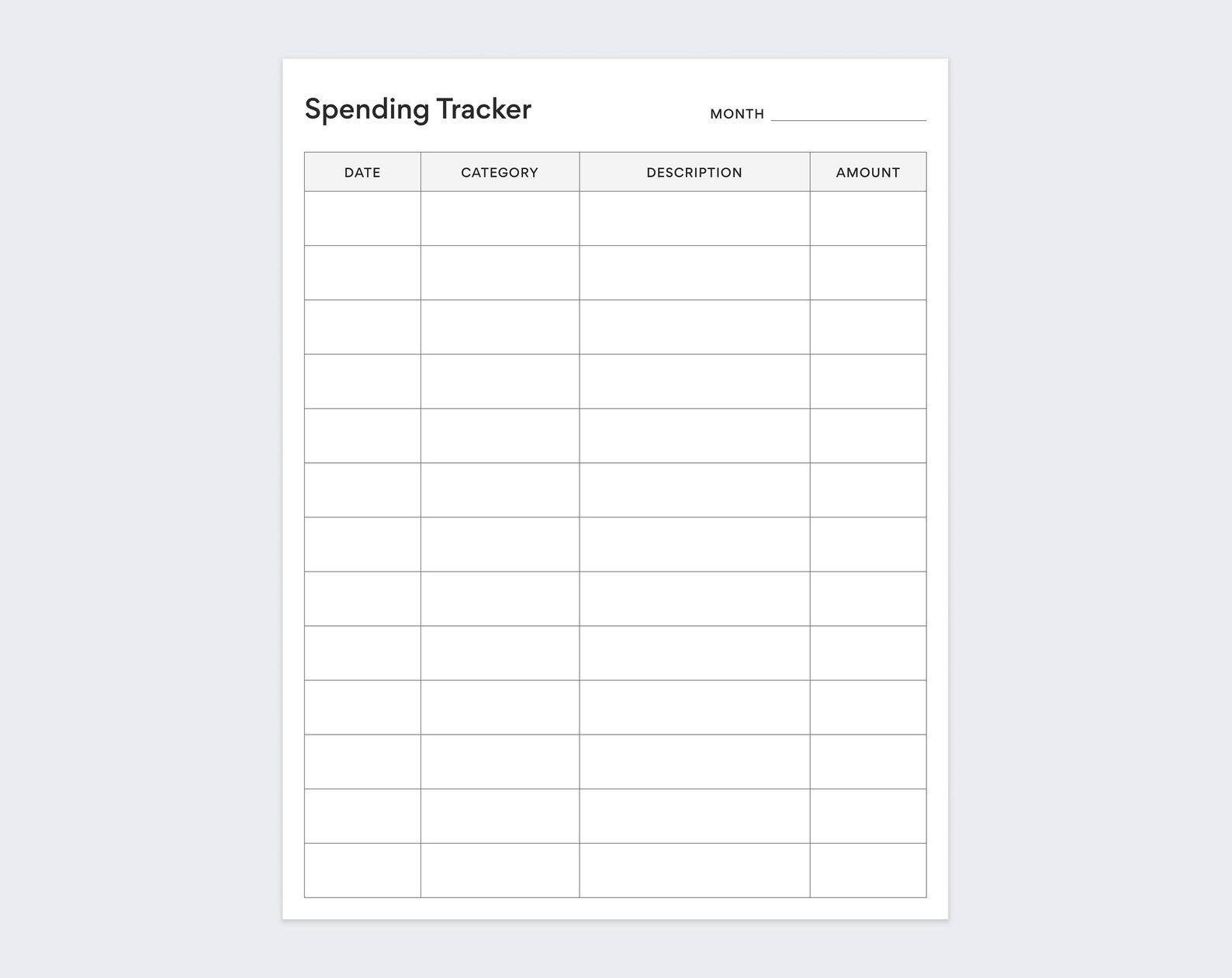 Spending Tracker Template, Printable Spending Tracker, Budget Chart ...