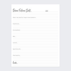 Letter to Future Self - PDF Printable - DIGITAL DOWNLOAD - Etsy