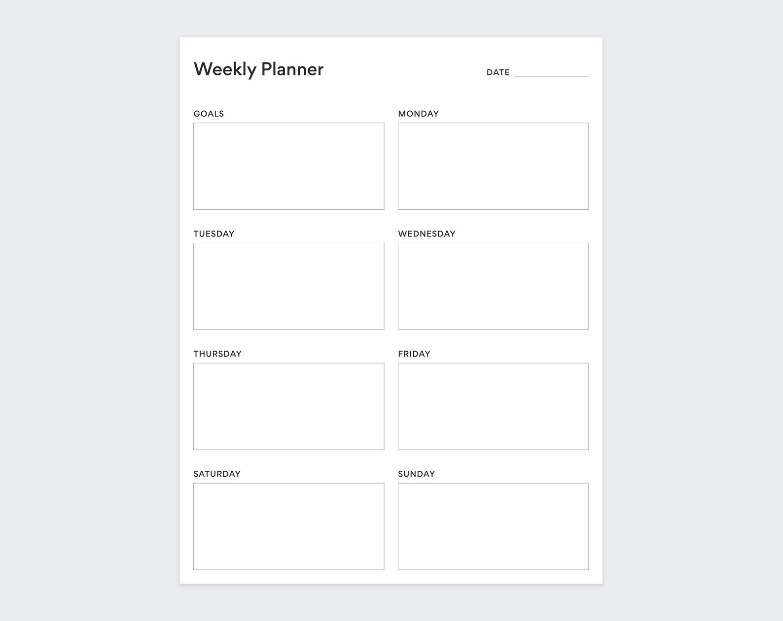 Weekly Planner Template: PDF Printable DIGITAL DOWNLOAD - Etsy