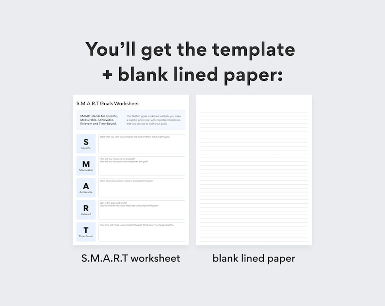 S.M.A.R.T Goals Planner - Goal Setting Worksheet - Printable Goal ...