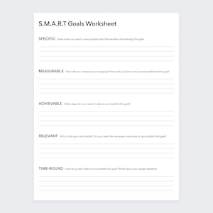 S.M.A.R.T Goals Planner - Goal Setting Worksheet - Printable Goal ...