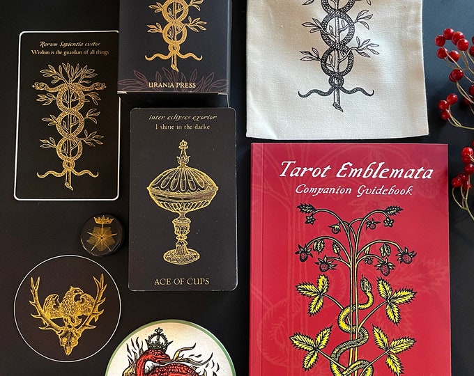 Tarot Emblemata 7 Items BUNDLE Deck, Guidebook, Deck Bag, 2 Vinyl ...