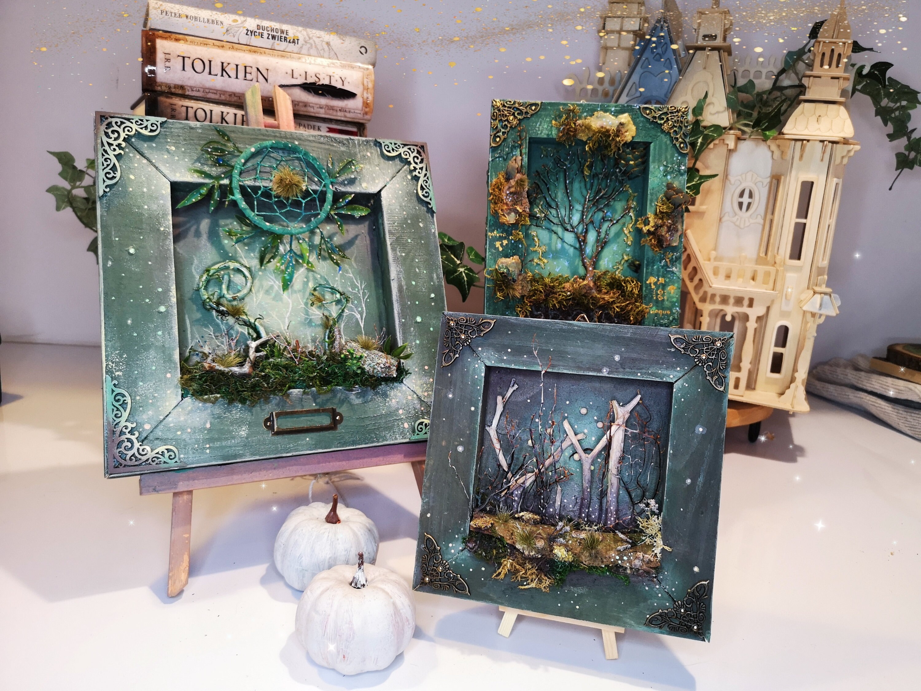 Enchanted Magical Diorama Wall Hanging, Druidic Staff, Real Moss, Bark ...