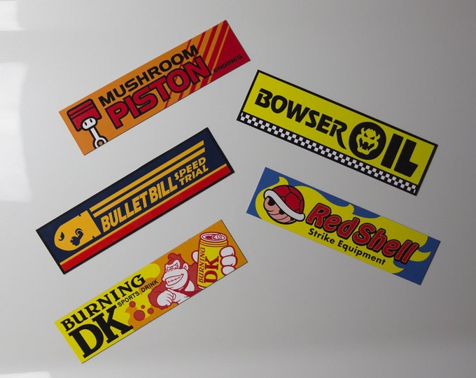 Mario Kart Race Sponsors Magnetic Bumper Stickers - Etsy