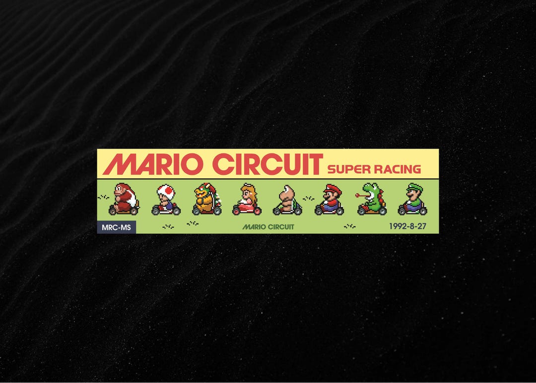 Mario Kart Mario Circuit Sponsor Vinyl Decal Bumper Sticker - Etsy