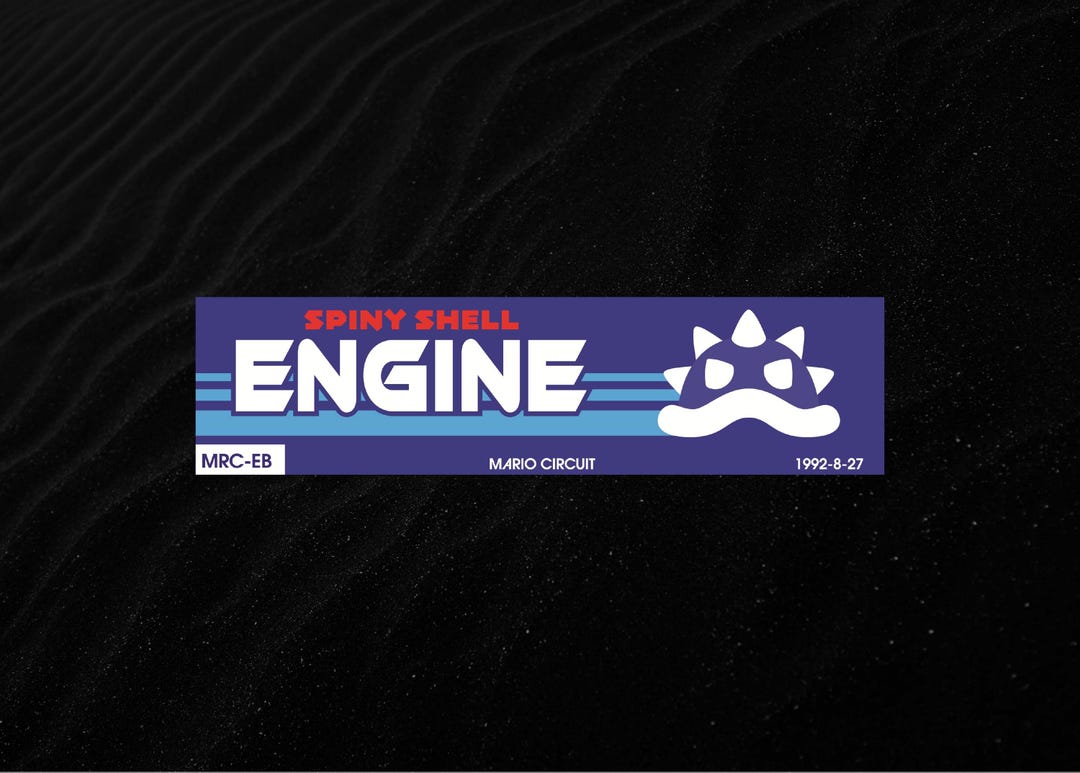 Mario Kart Spiny Shell Engine Sponsor Vinyl Decal Bumper Sticker - Etsy