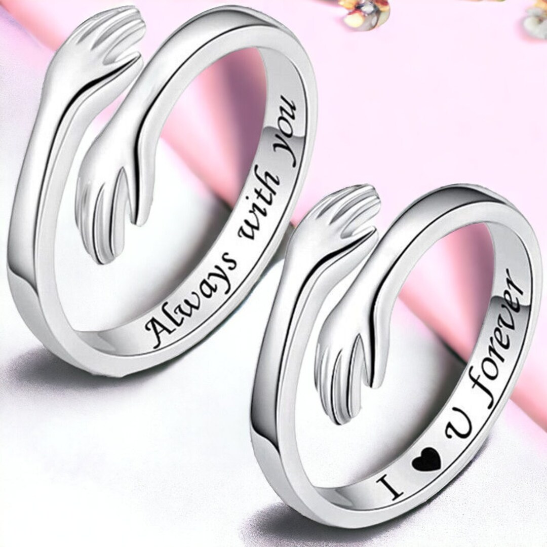 Hug Ring, Adjustable Ring With Sentence Engraved, I Love You Ring ...