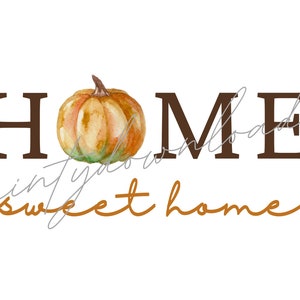 Home Sweet Home Fall Wall Art; Minimalist Farmhouse Decor; Watercolor ...