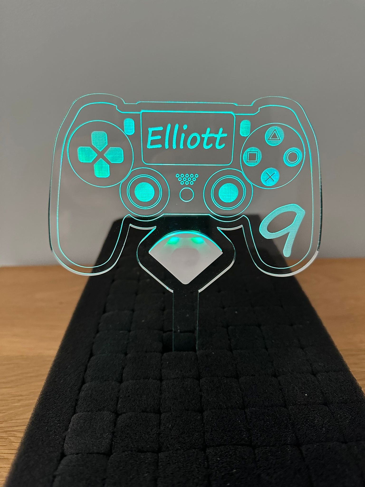 Game Controller LED Cake Topper Personalised Acrylic Light Up. Colour ...