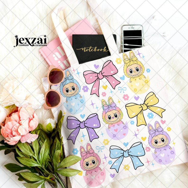 Labubu Easter PNG: Coquette Bow Spring Design (digital Download) - Etsy