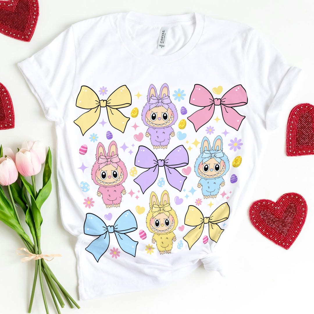 Labubu Easter PNG: Coquette Bow Spring Design (digital Download) - Etsy