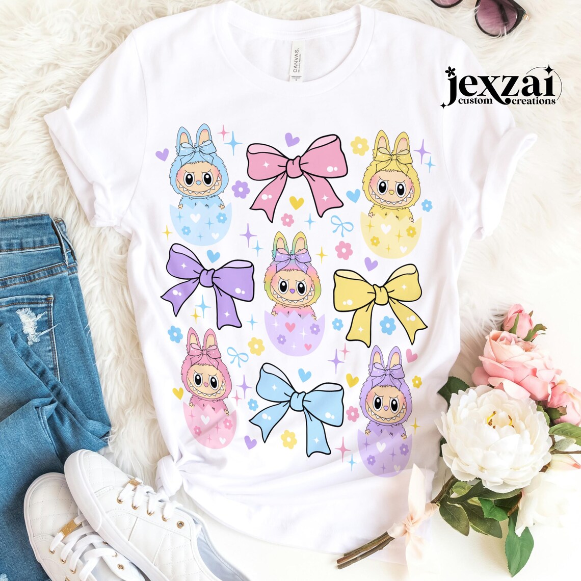 Labubu Easter PNG: Coquette Bow Spring Design (digital Download) - Etsy