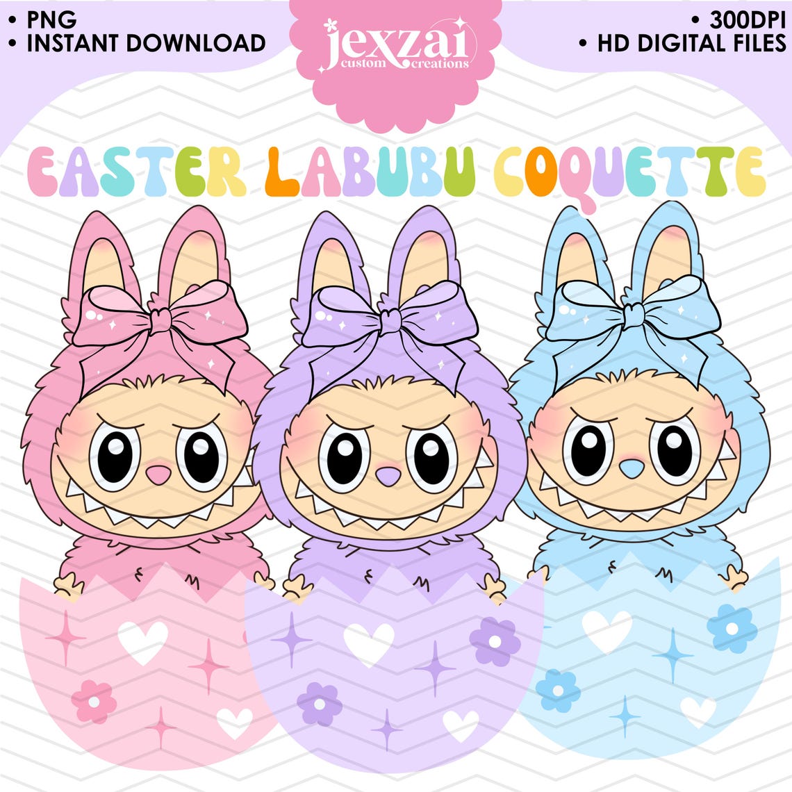 Labubu Coquette Png, Easter Coquette Bow Png, Happy Easter PNG ...