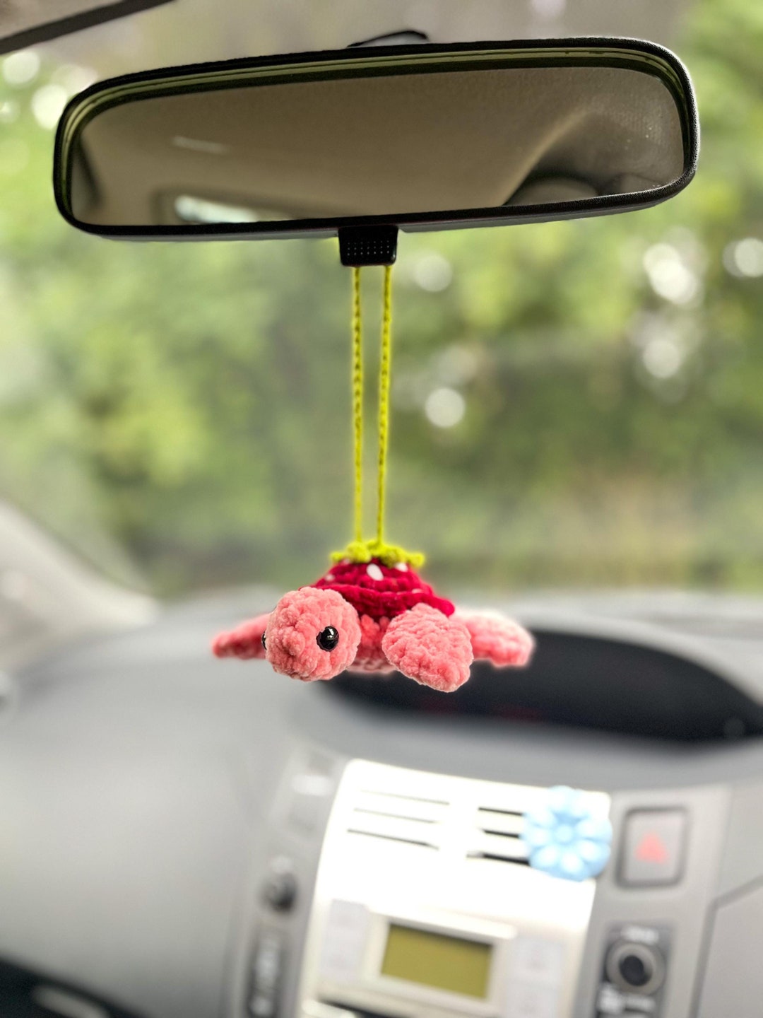 Crochet Strawberry Turtle Car Charm, Car Accessory, Car Hanging, Cute ...
